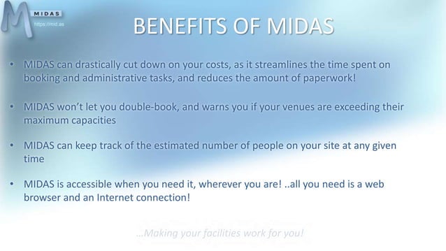 Overview of MIDAS Room Booking Software | PPT