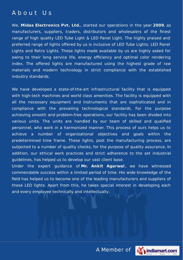 LED Tube Light by Midas electronics-private-limited | PDF