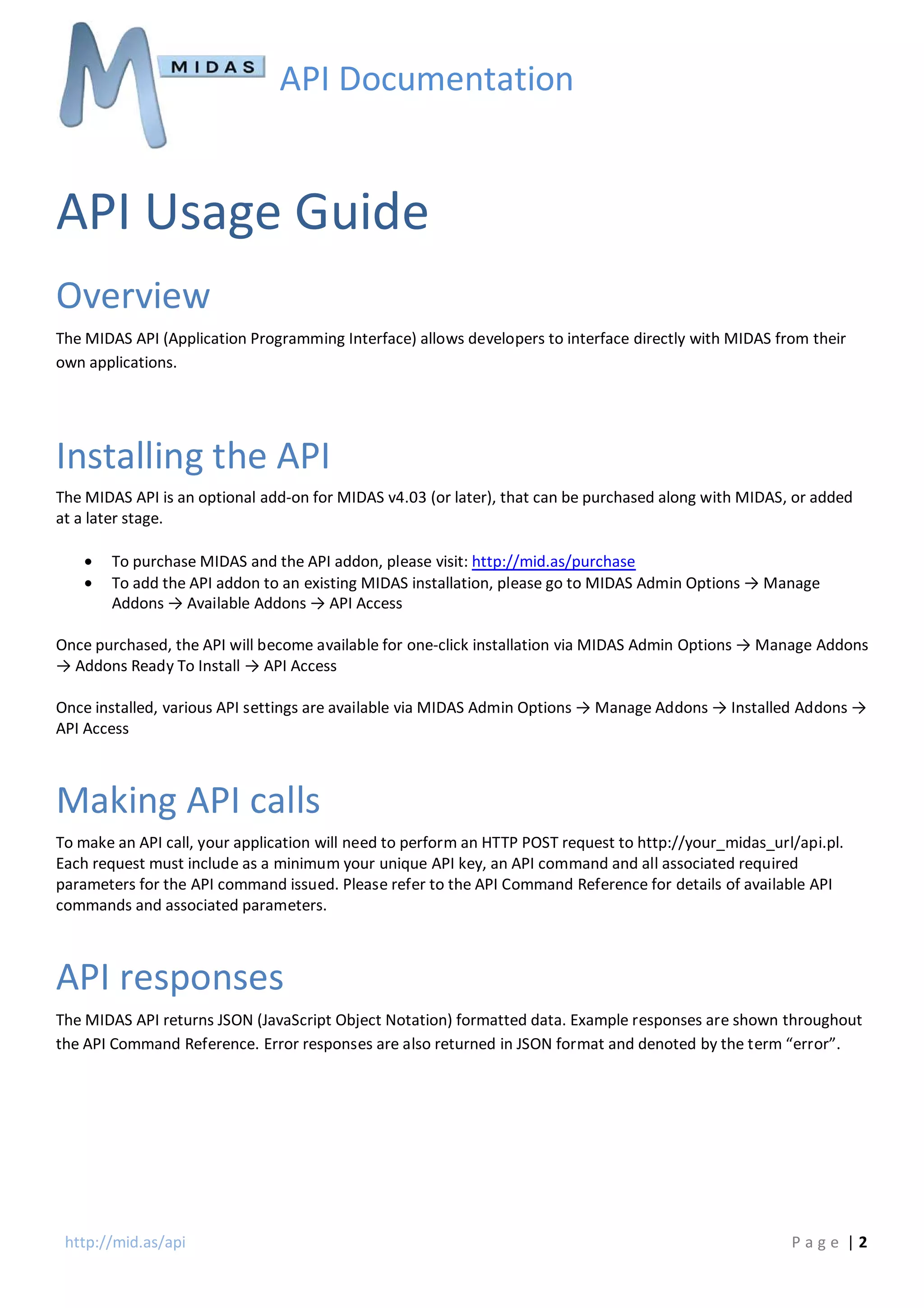 MIDAS Room & Resource Scheduling Software - API Documentation v1.02 | Web Development | Internet