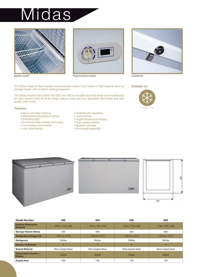 Capital Cooling: Midas Chest Freezers | PDF