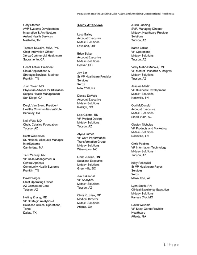 Midas+ Executive Insights: Population Health Management | PDF