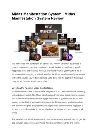 Midas Manifestation System .docx | Spirituality | Religion & Spirituality