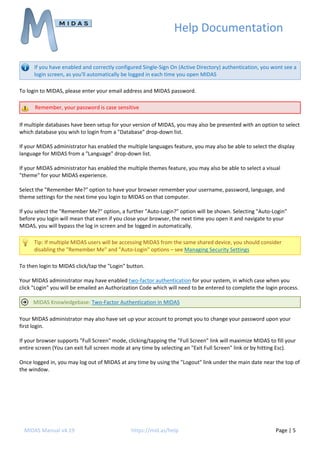MIDAS Room Booking System - Complete Help Manual v4.19