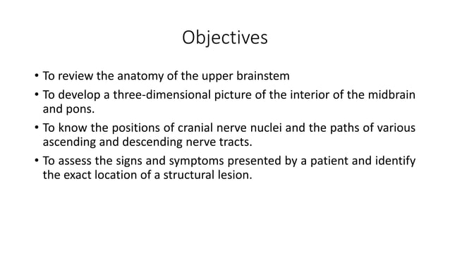 Anatomy of Midbrain and pons | PDF | Death, Injury, or Military ...
