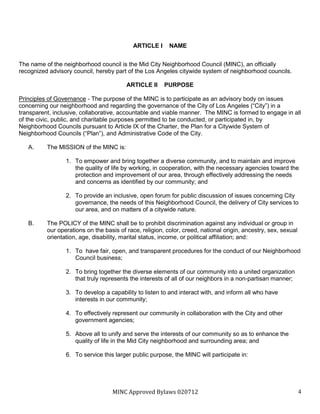 Mid City NC Bylaws | PDF