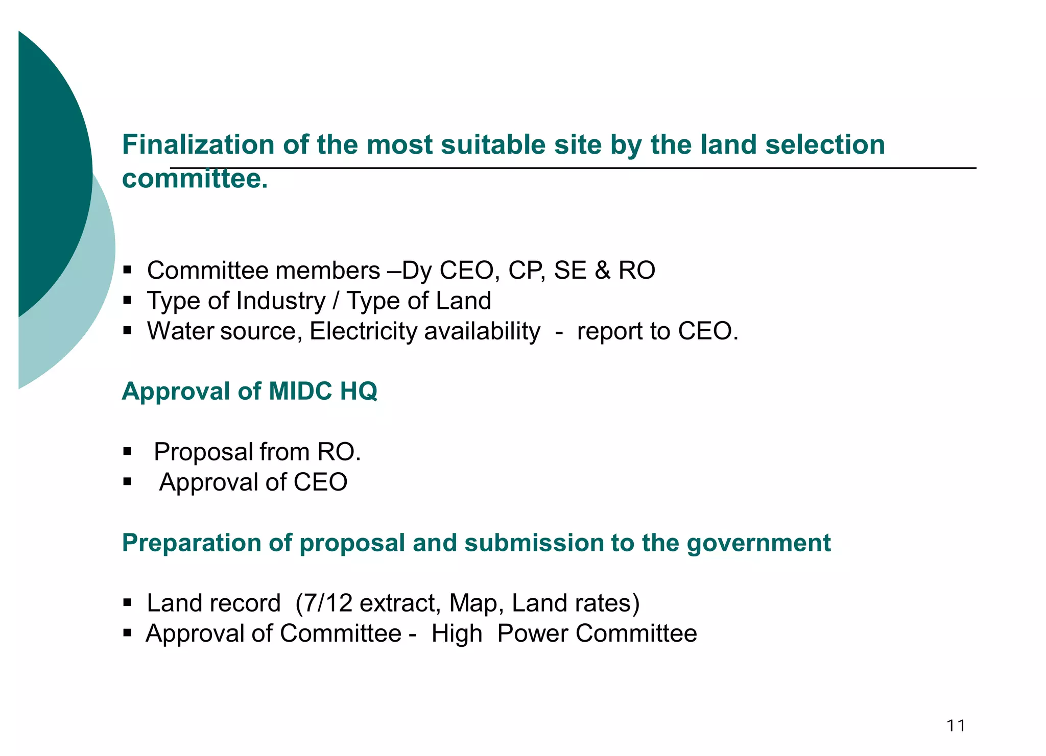 Midc land acquisition for Mega Projects/SEZ | PDF