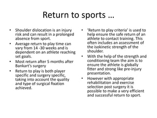 Management of Shoulder dislocations and shoulder instability in sports ...