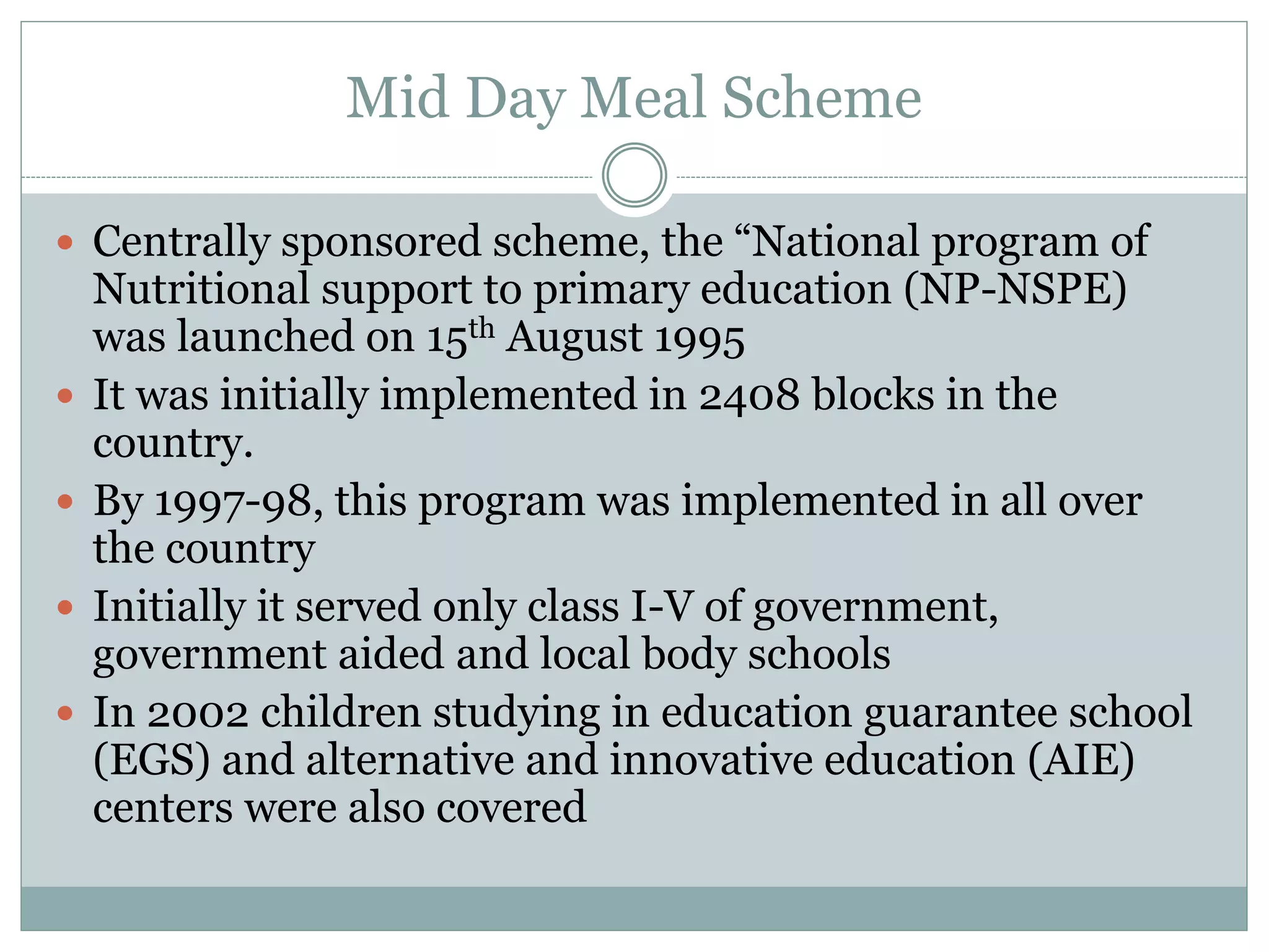 Mid day meal program | PPTX