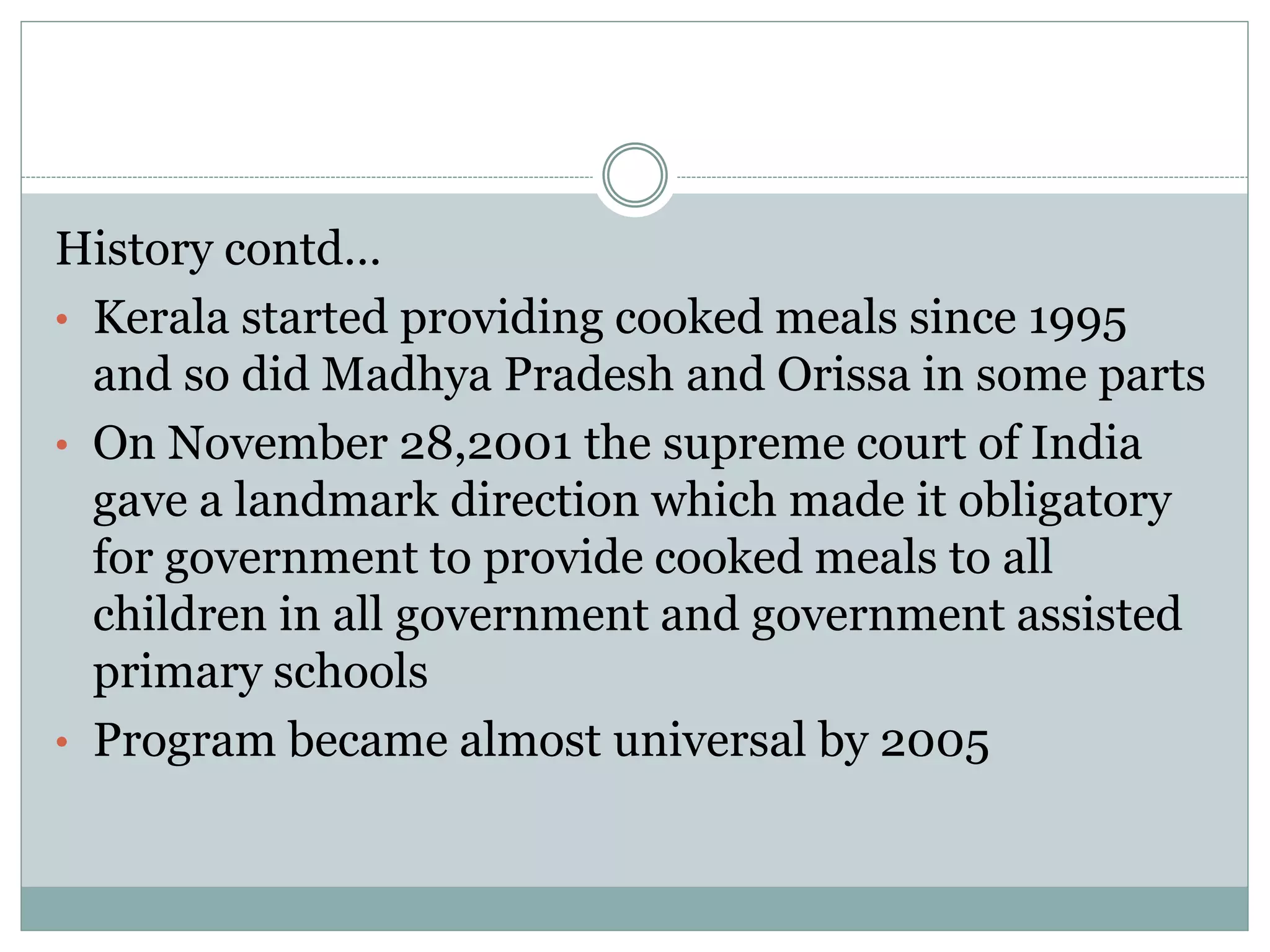 Mid day meal program | PPTX