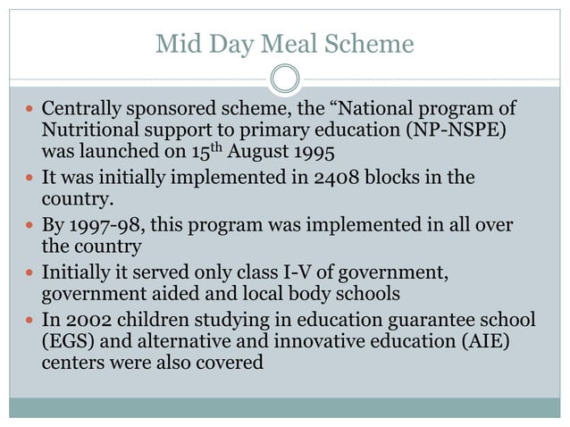 Mid day meal program | PPTX