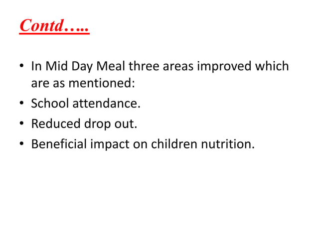 Mid day meal programme | PPTX | Nutrition | Healthy Living