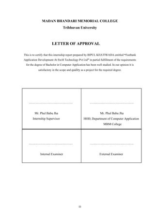 internship project report | PDF