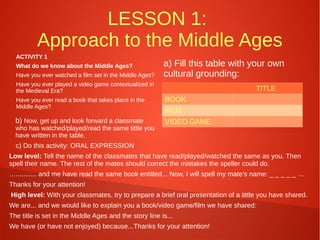 A CLIL Unit: The Middle Ages | PDF