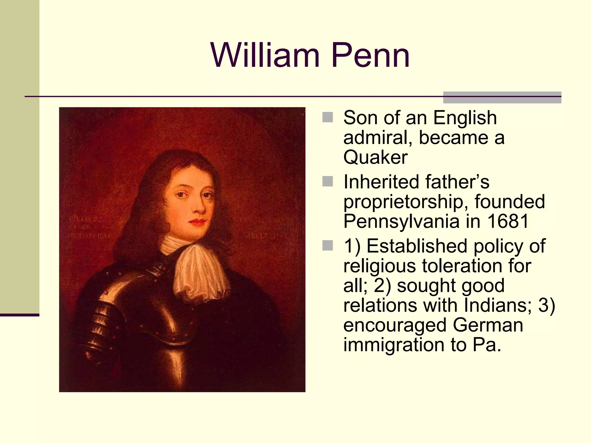 Middle colonies-founding | PPT