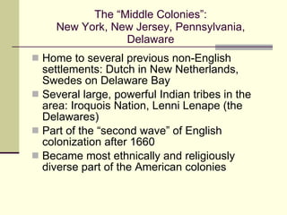 Middle colonies-founding | PPT