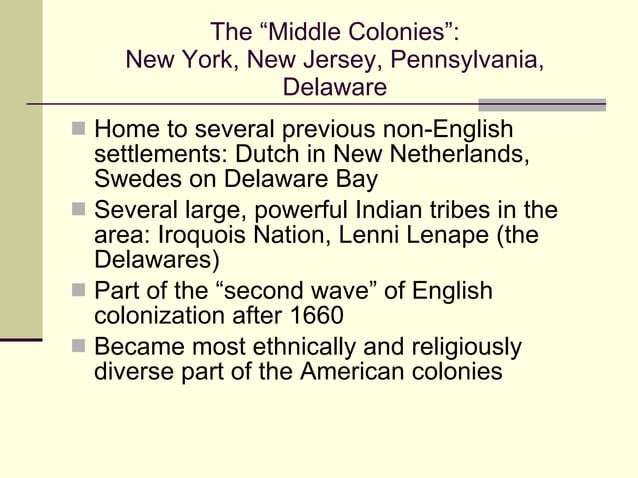 Middle colonies-founding | PPT