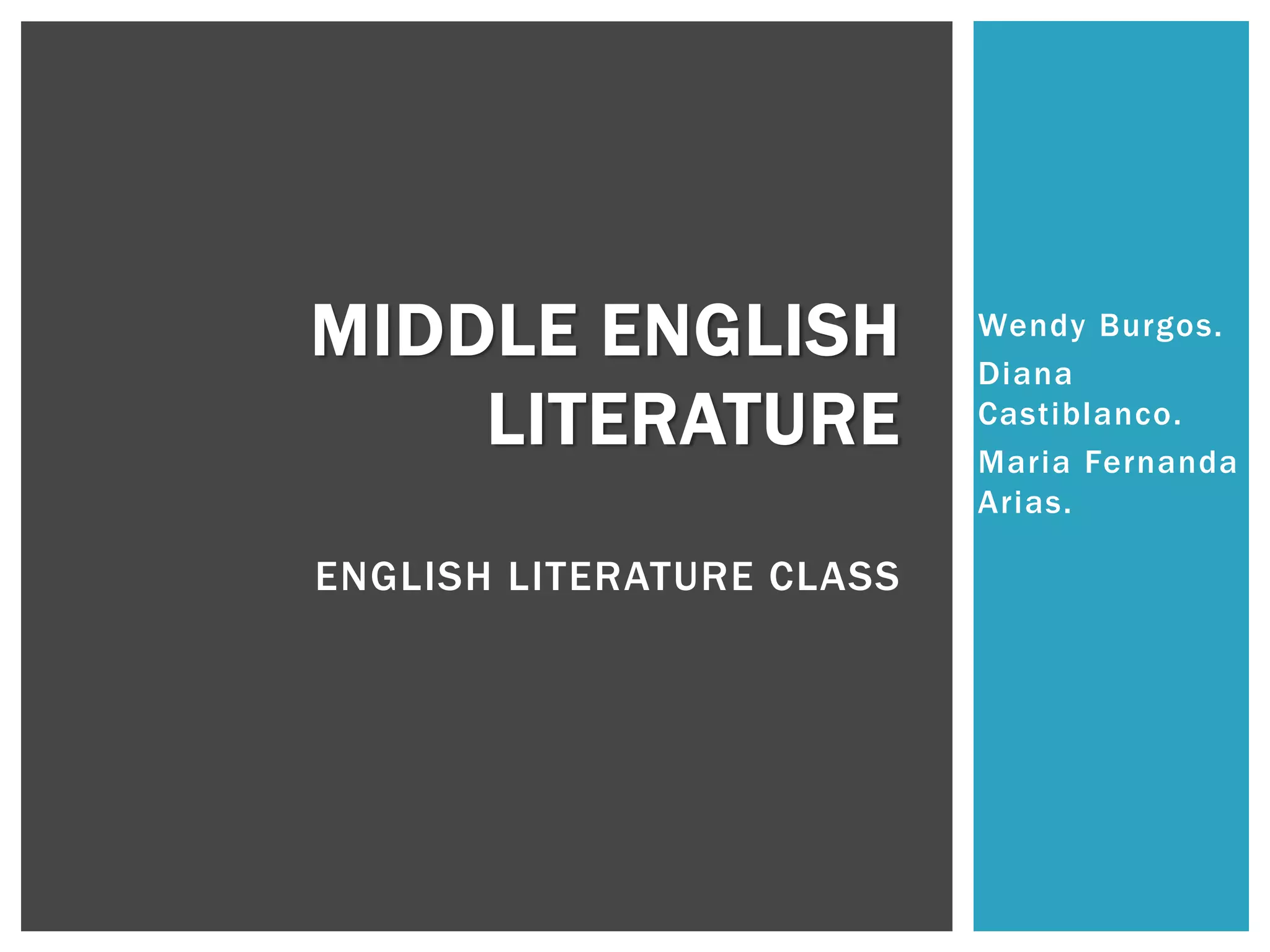 Middle english literature. | PPTX