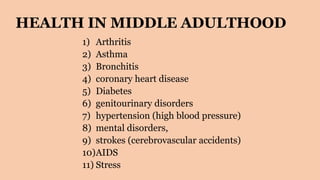 MIDDLE ADULTHOOD in developmental psychology | PPTX