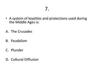 Middle ages and_renaissance_test (2) | PPT
