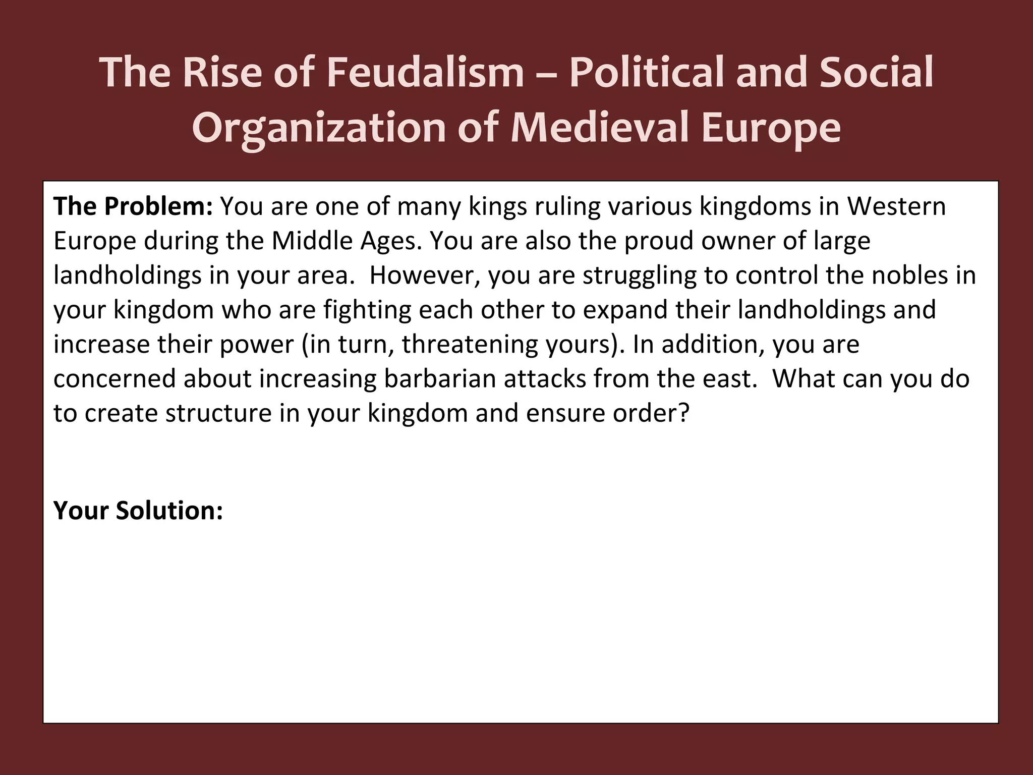 Middle ages feudalism and manor lesson ppt | PPT