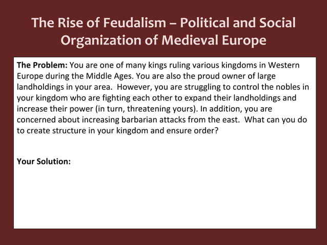 Middle ages feudalism and manor lesson ppt | PPT