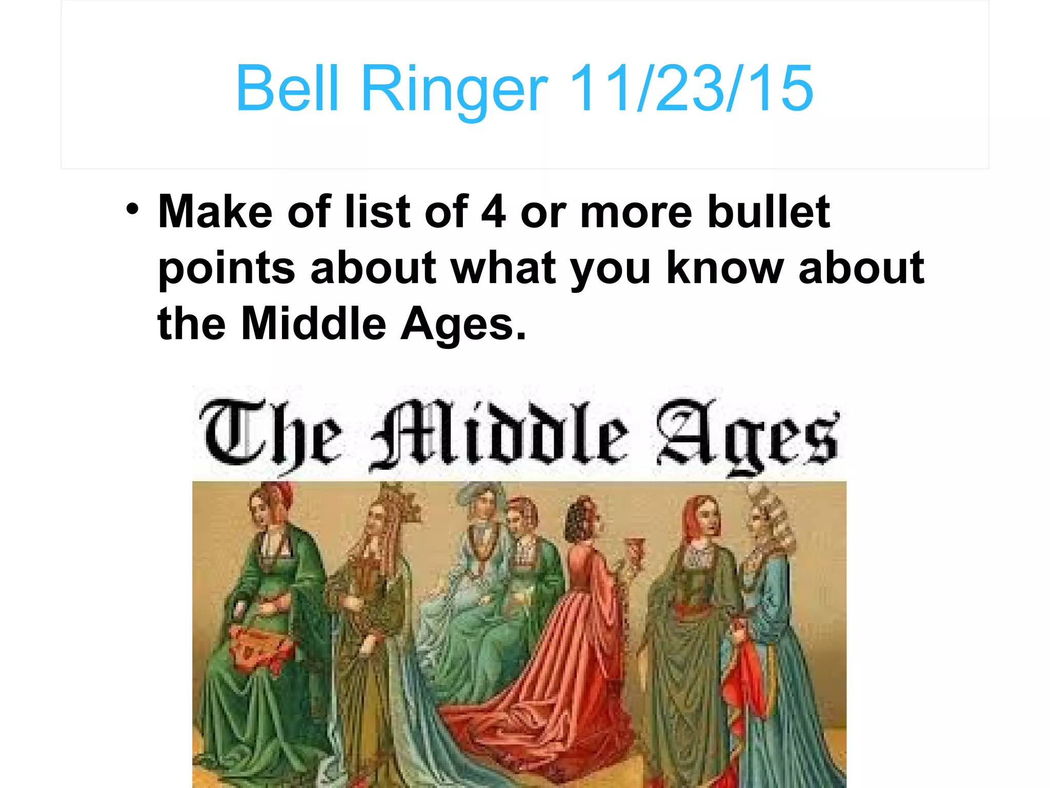 Middle ages overview lesson | PPT