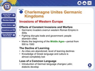 Middle Ages powerpoint sections 1-4 reign of charlemaigne | PPT