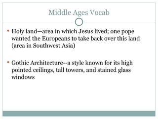 Middle age vocab | PPT