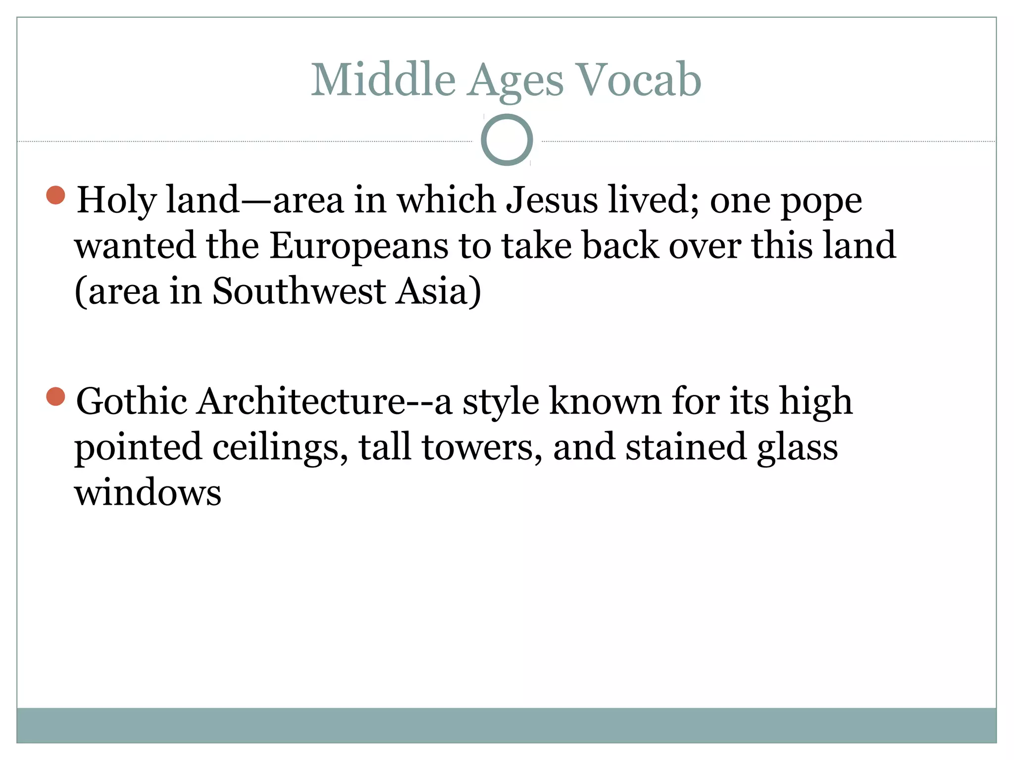 Middle age vocab | PPT