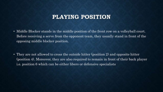 Middle Blocker Volleyball.pptx | Volleyball | Sports