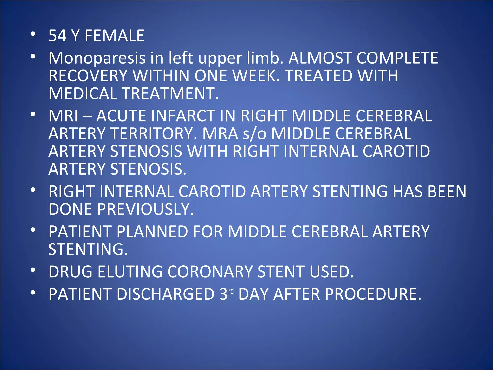 Middle cerebral artery stenting | PPT