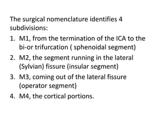 Middle Cerebral Artery Syndromes | PPTX