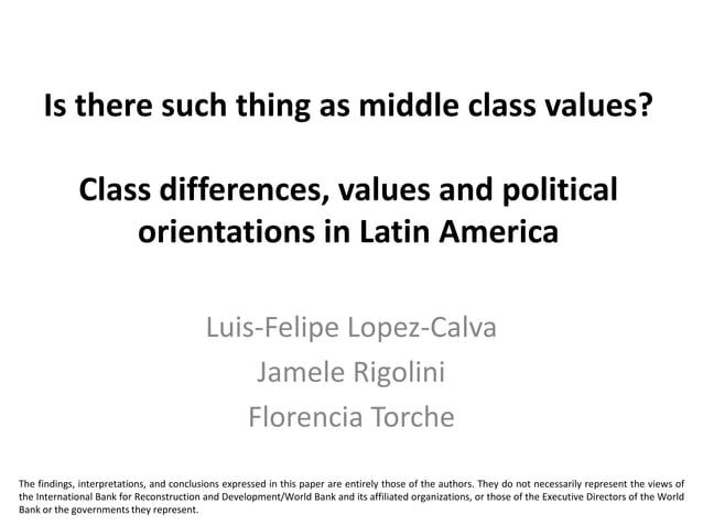 IPC IG Seminar- SAE : "Middle class values" | PPT
