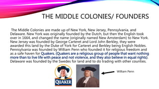 Middle colonies | PPTX