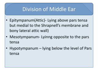 Middle ear anatomy and physiology | PPTX