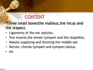 Middle ear | PDF | Ear, Nose and Throat Conditions | Diseases and ...