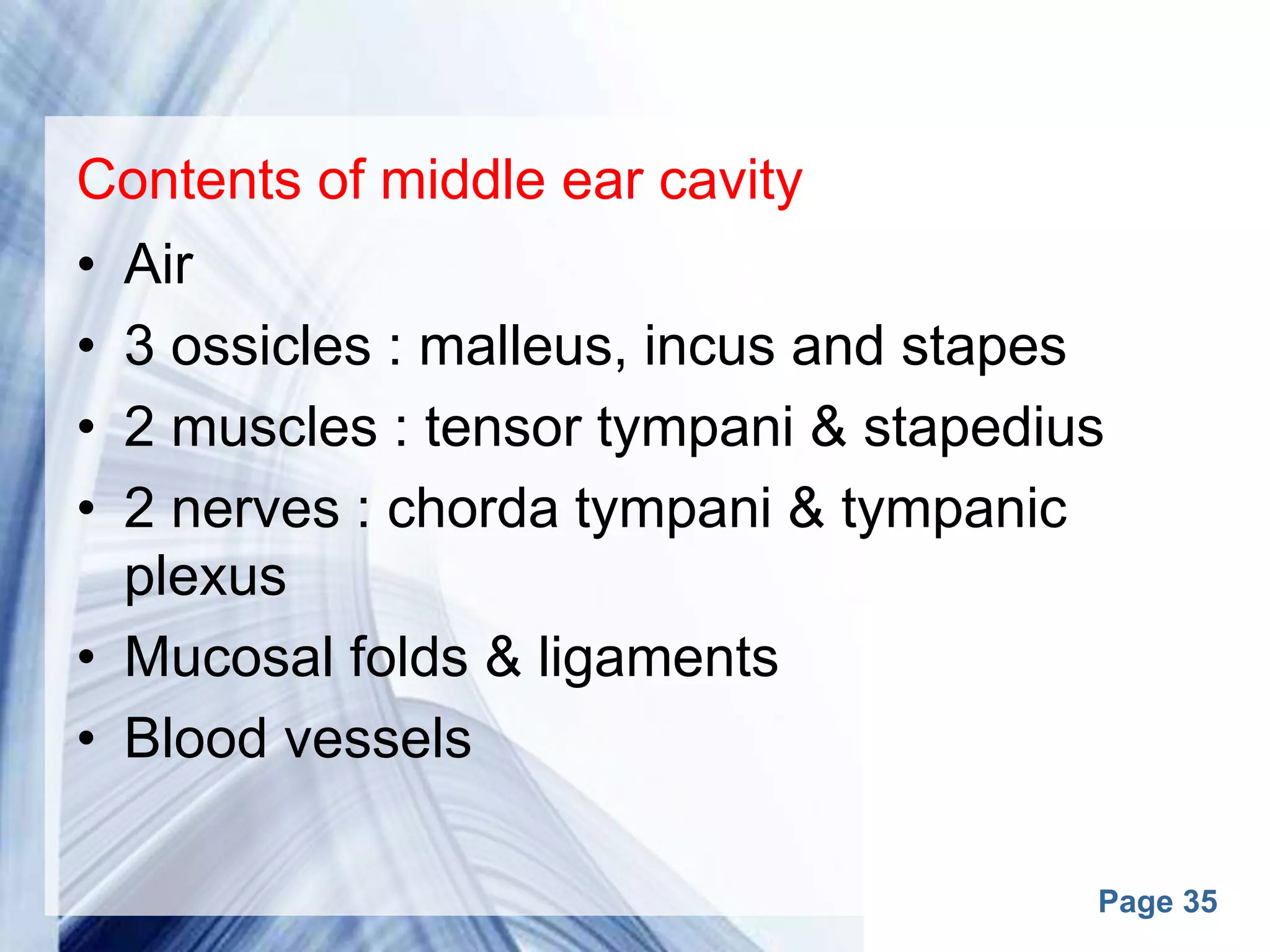 Middle ear anatomy | PPTX