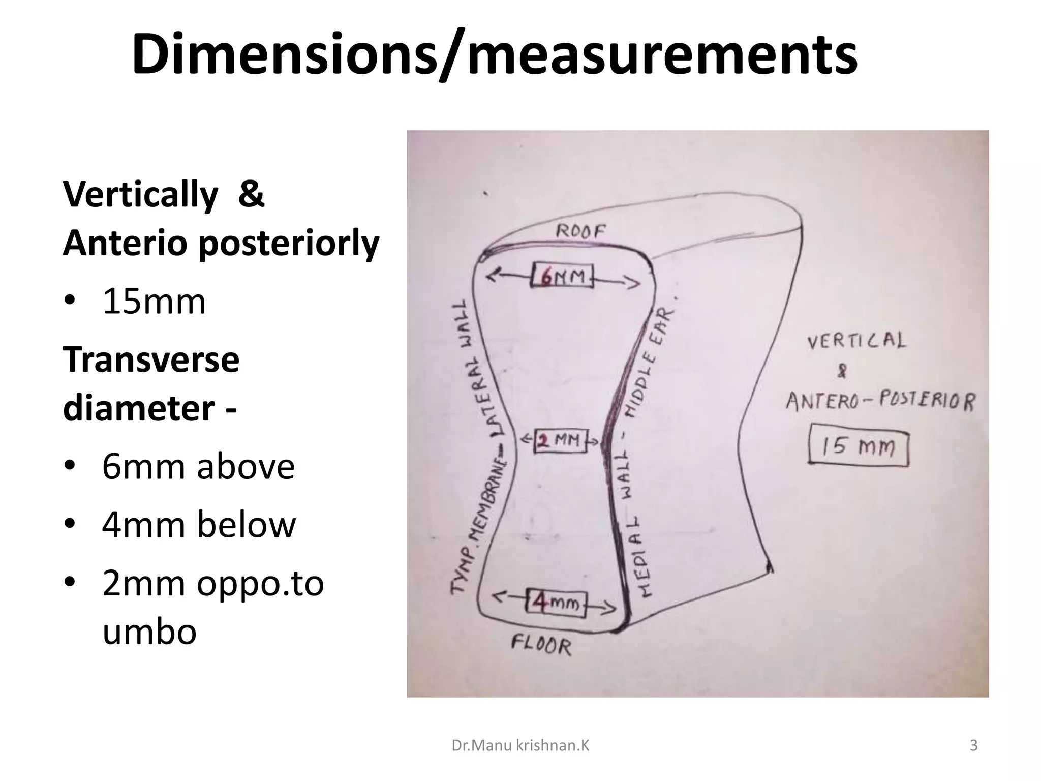 Middle ear cavity(with handmade illustrations) | PPTX