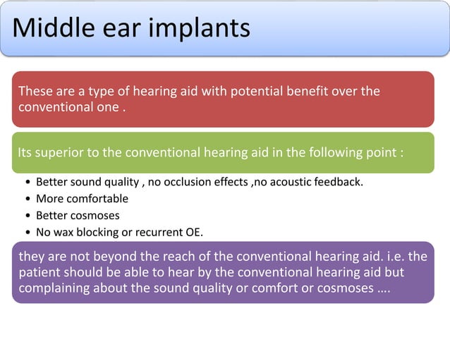 Middle ear implants | PPTX | Digital Audio | Computer Software and ...