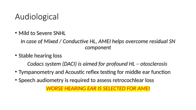 Active Middle Ear Implants for hearing rehab | PPT