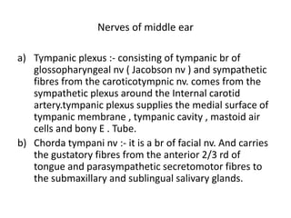 Middle ear presentation | PPTX