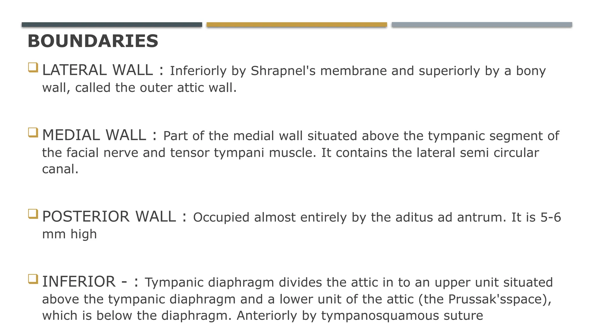 middle ear spaces and mucosal folds Otorhinolaryngology | PPTX