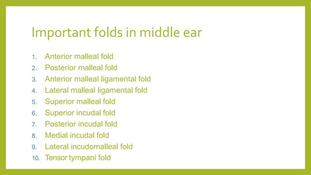 Middle ear ventilatory pathway and Mucosal folds.pptx