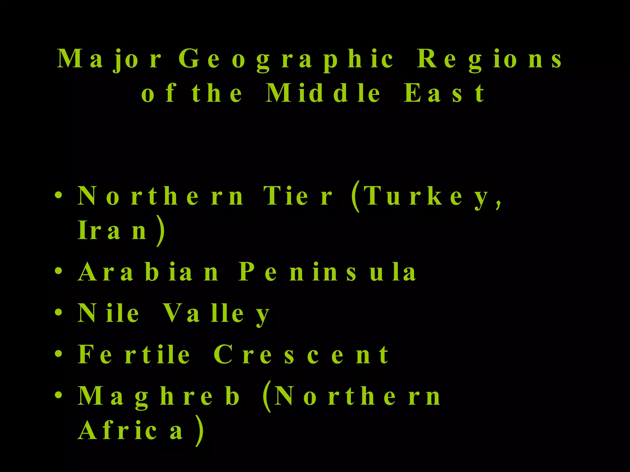 Middle east geography-0809 | PPT