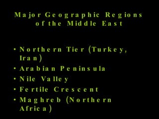 HONORS - Geography of the Middle East | PPT