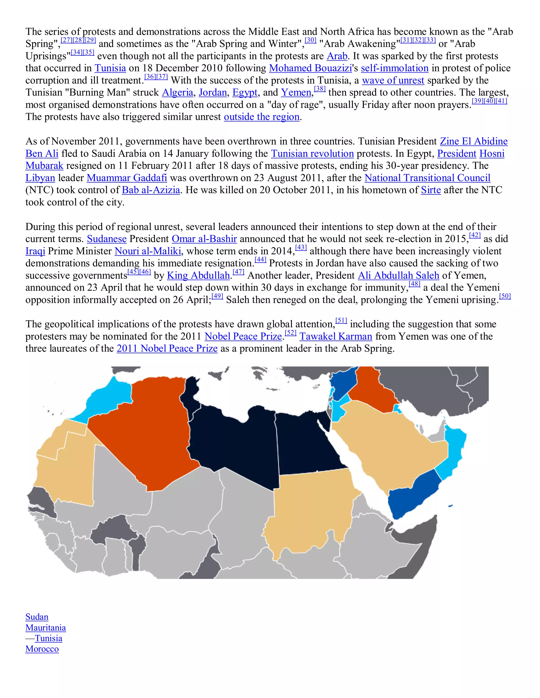 Middle east uprisings (arab spring) | PDF