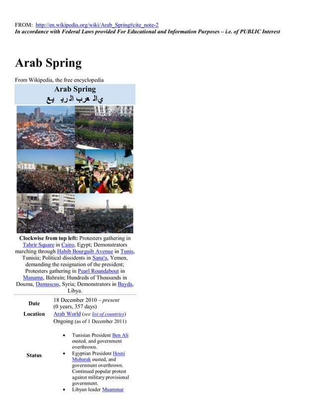 Middle east uprisings (arab spring) | PDF