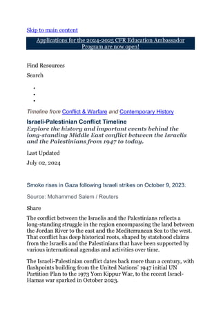 middle east and palestine conflict situation | DOCX | Geography | Science