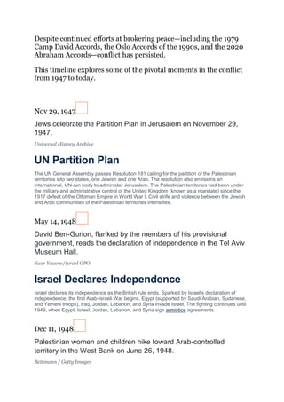middle east and palestine conflict situation | DOCX | Geography | Science