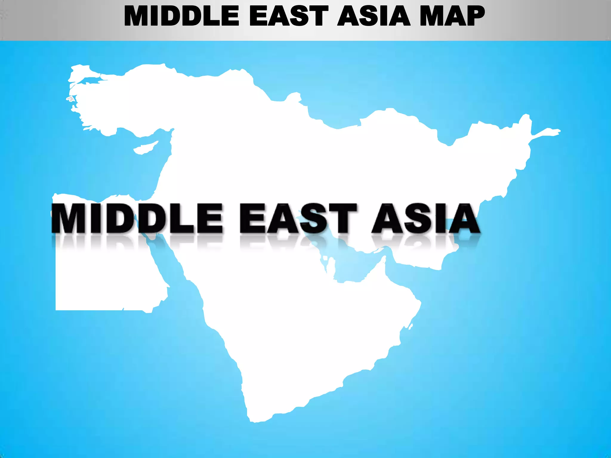 Middle east asia editable continent map with countries | PPTX | Asia ...